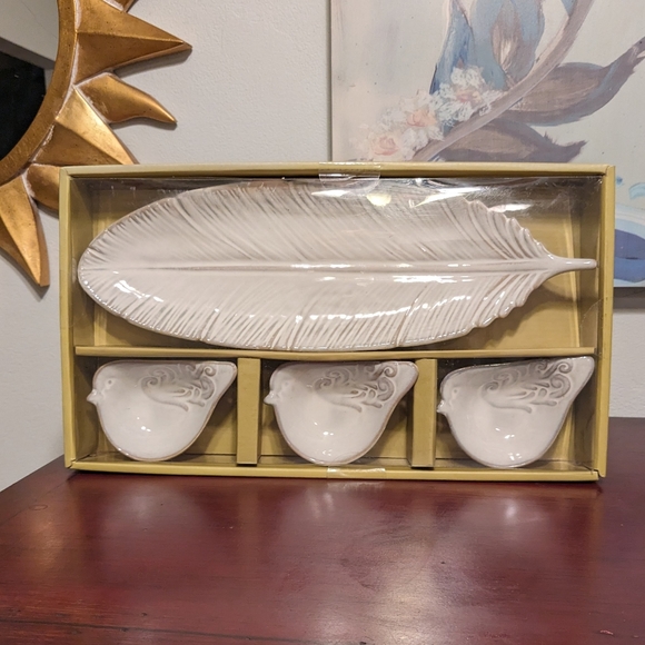 Pier 1 | Dining | Pier Imports Serving Tray 3 White Stoneware Dishes ...